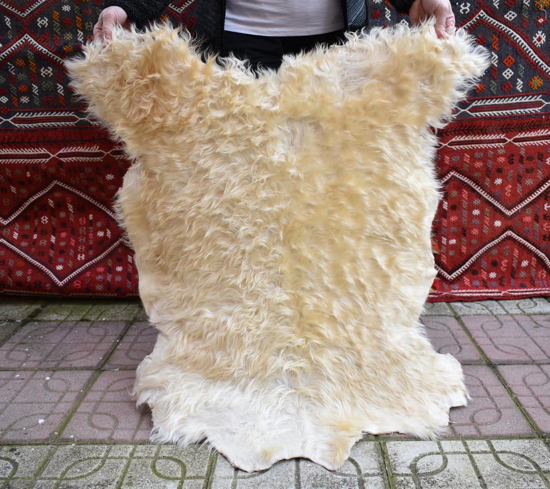 Angora Goat Leather Goatskin Fur, 2 X 3 Ft, Pelt Hide 100% Natural Goat ...