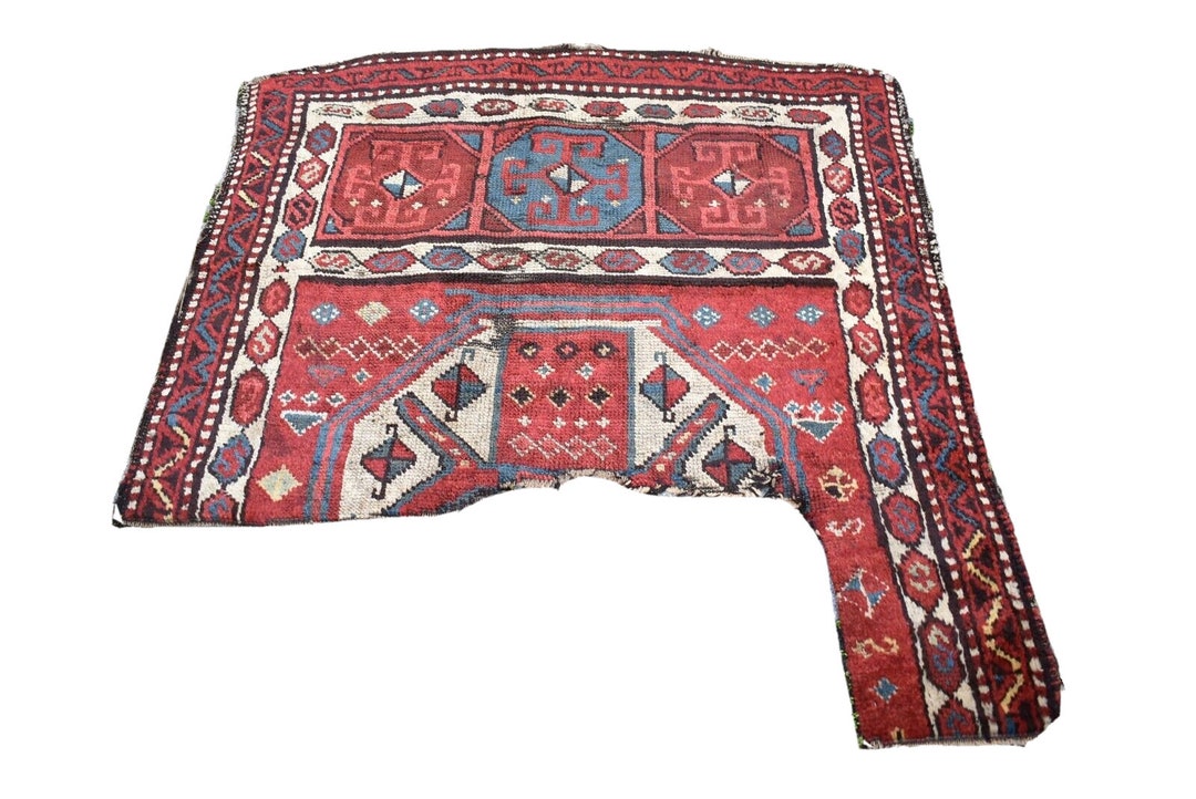 Antique Anatolian Fragment Rug, Kurdish Wool Decor (2'9'' X 2'5'') - Etsy
