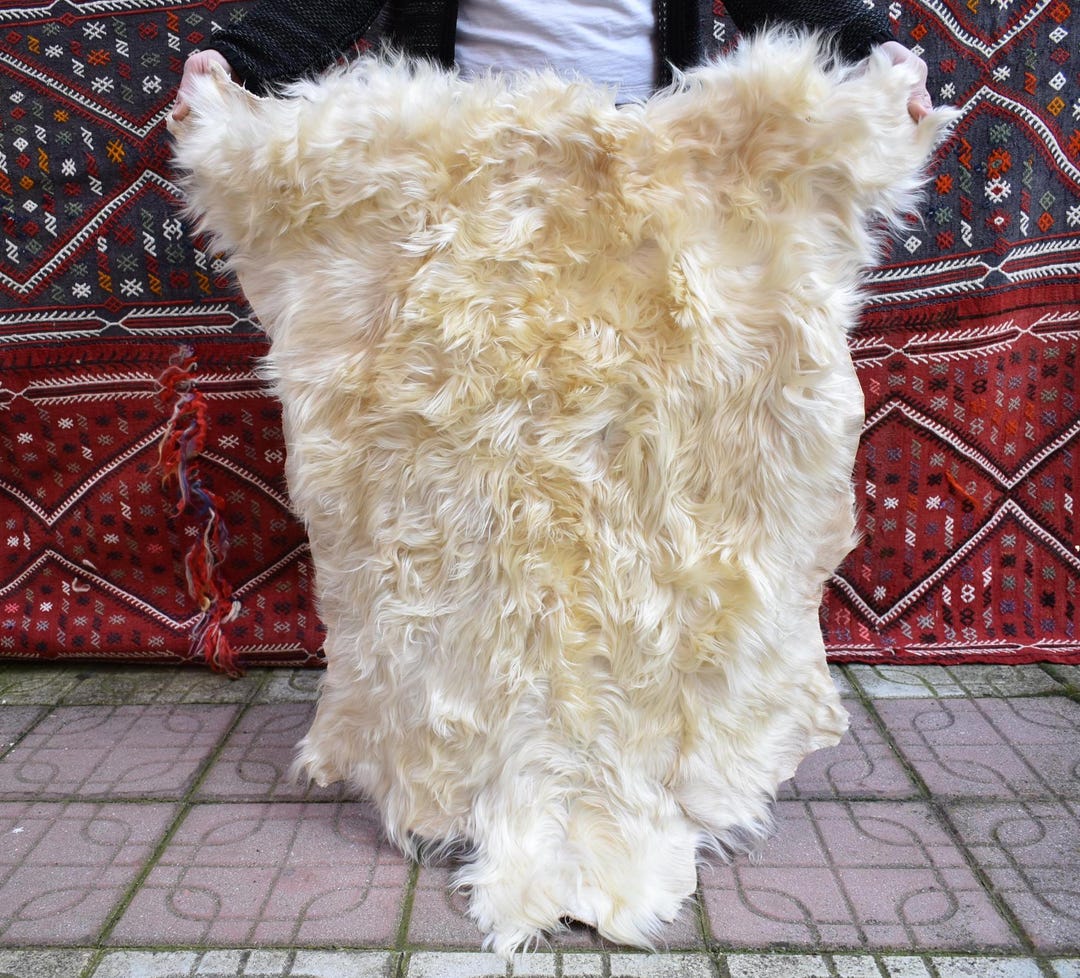 Angora Goat Leather Goatskin Fur, 2 X 3 Ft, Pelt Hide 100% Natural Goat ...