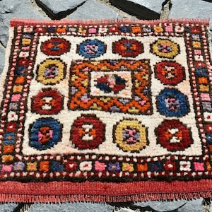 Marvelous Antique Turkish Collectors Piece Bag Face Rug 14'' X 12 ...