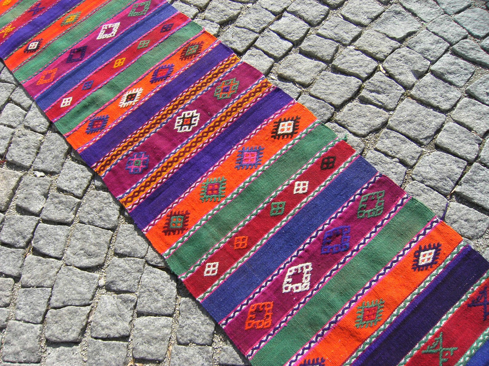 Vintage Vivid Color Hallway Corridor Runner Kilim Rug | Etsy