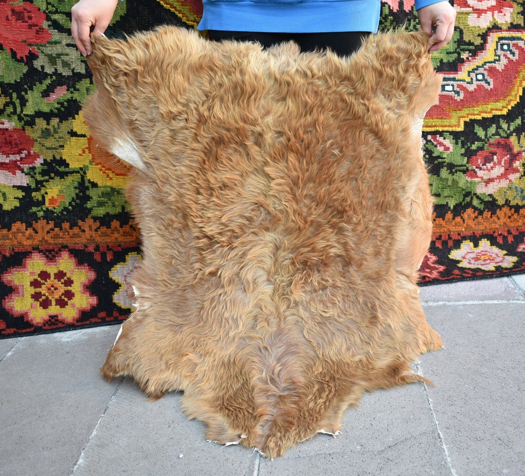 Angora Goat Leather Goatskin Fur, 2 X 3 Ft, Goatskin Pelt Hide 100% ...