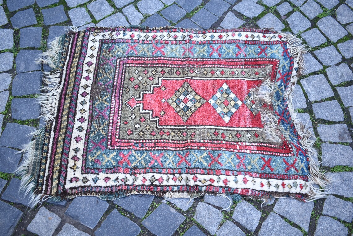 Terrific Antique Turkish Fragment Rug 28'' X - Etsy