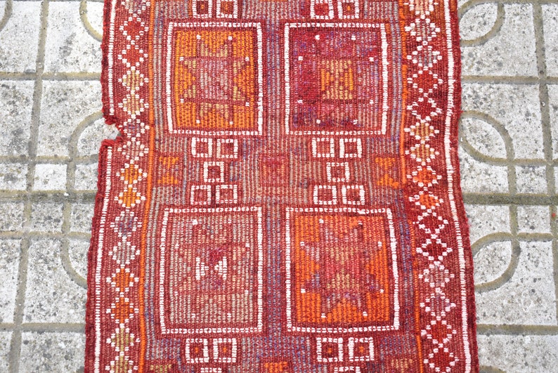 Fabulous Antique Cicim Kilim Rug, 17'' X 37'' Anatolian Sivrihisar ...