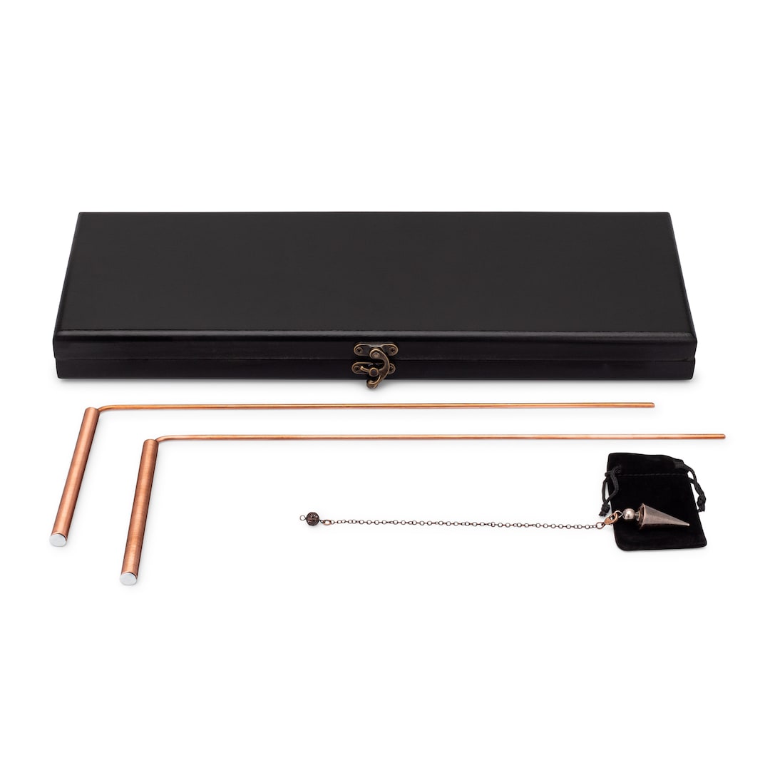 Copper Dowsing Rods and Copper Pendulum in WOOD CASE | Divining Rods ...