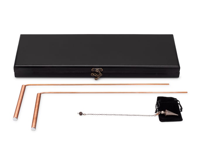 Copper Dowsing Rods and Copper Pendulum in WOOD CASE | Divining Rods ...