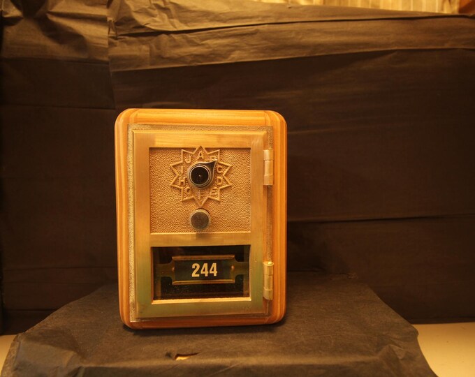 244 Cedar Wood Original Post Office Box Door Bank Miller Dowel ...
