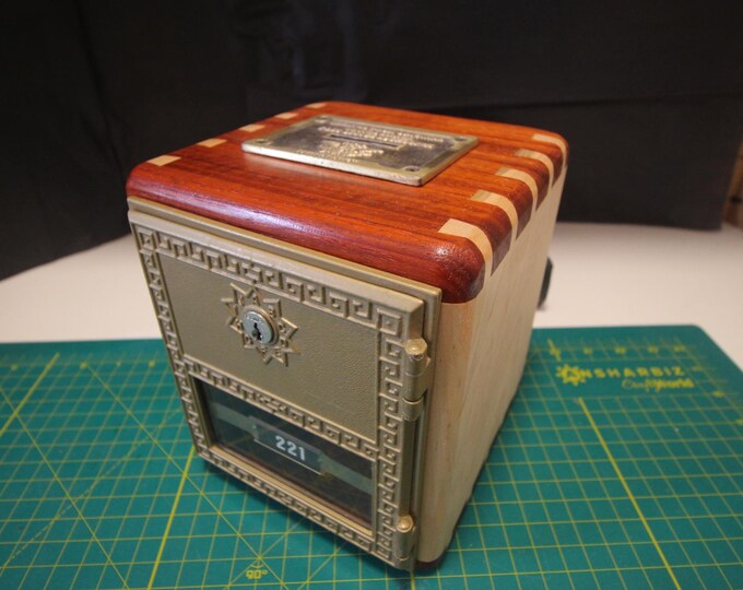 Box 221 Size 2 Padauk and Maple Original Post Office Box Door Bank ...