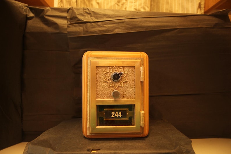 244 Cedar Wood Original Post Office Box Door Bank Miller Dowel ...