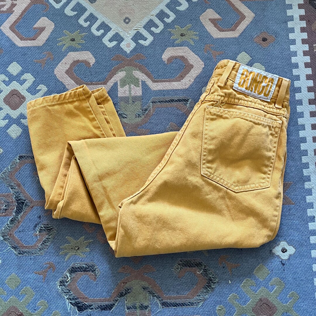 Vintage 1990s Distressed BONGO Yellow Jeans. Size 7 - Etsy