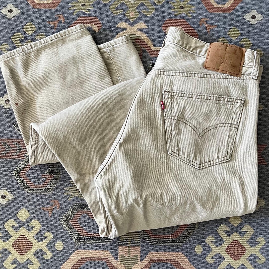 Vintage 1990s Levi’s 501 Distressed Tan Jeans Size 36 - Etsy
