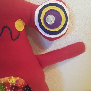 Red Space Alien Monster Plush Pillow - Etsy