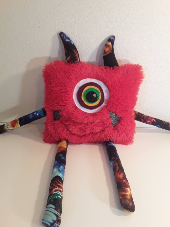 Red Space Monster Plush Pillow - Etsy