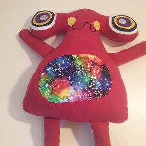 Red Space Alien Monster Plush Pillow - Etsy