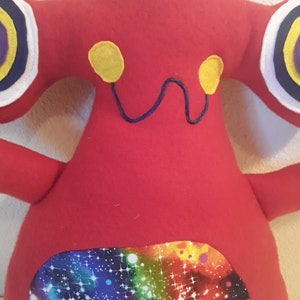 Red Space Alien Monster Plush Pillow - Etsy