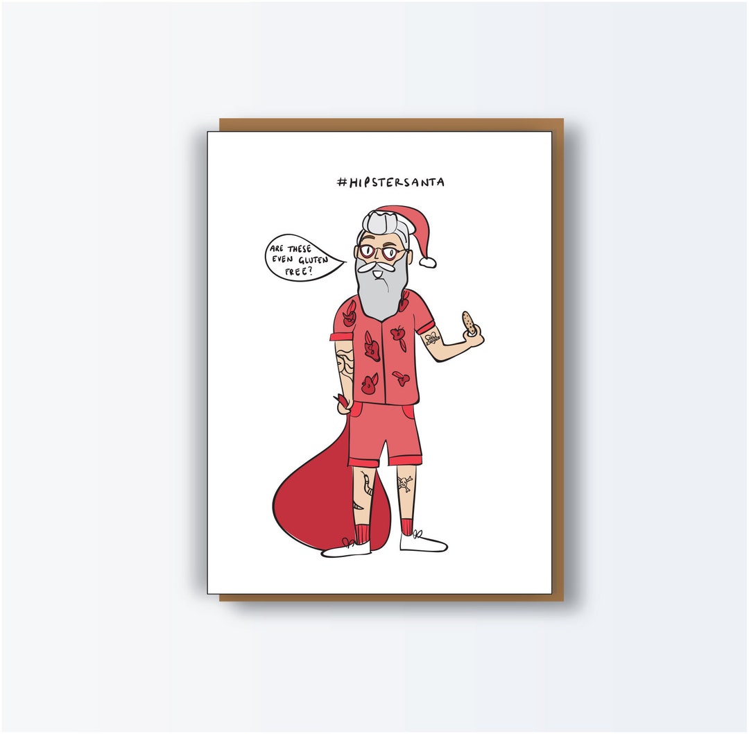 The Modern Day Santa Christmas Card - Etsy Australia