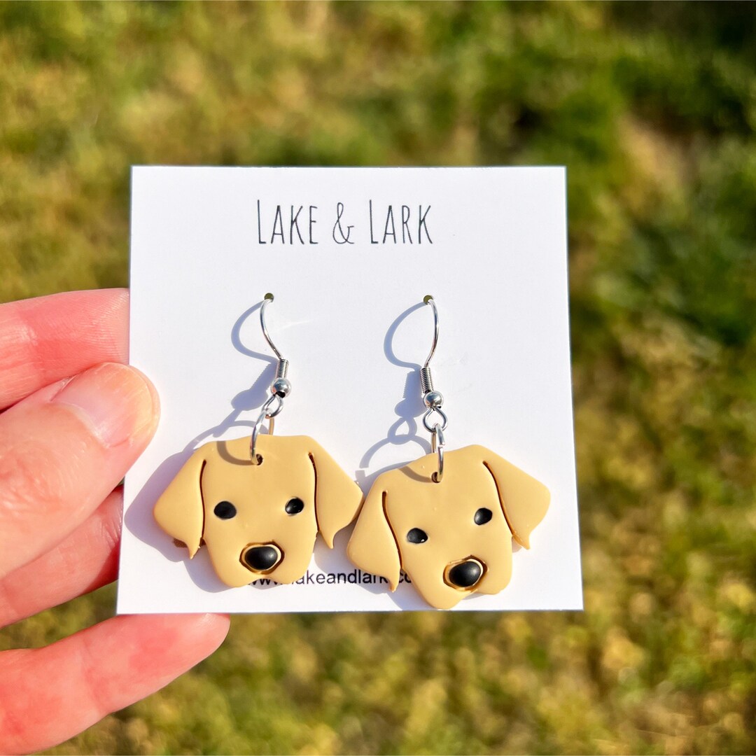 Yellow Lab Dog Earrings, Golden Retriever Dog Earrings, Dog Mom Gift ...