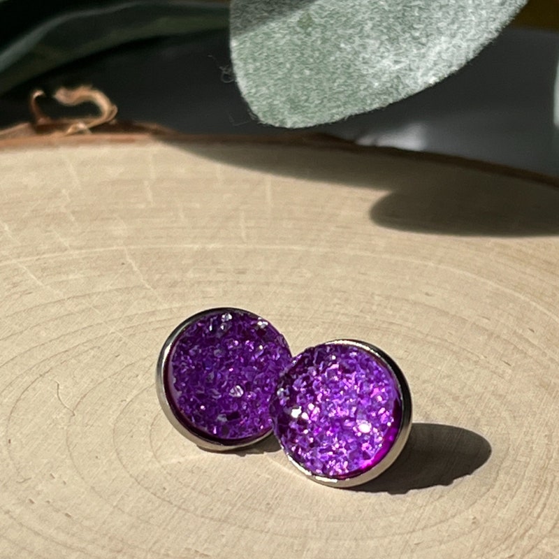 Purple Earrings - Etsy