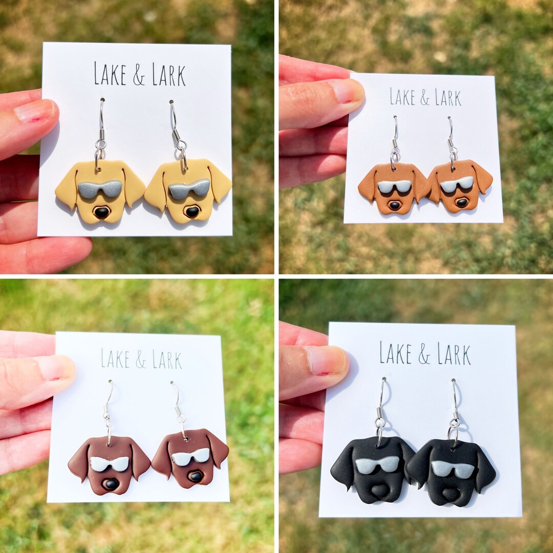 Sunglasses Labrador Retriever Dog Earrings, Lab Dog Mom Gifts, Golden ...