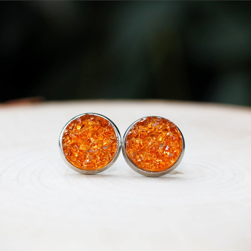 Orange Stud Earrings - Etsy