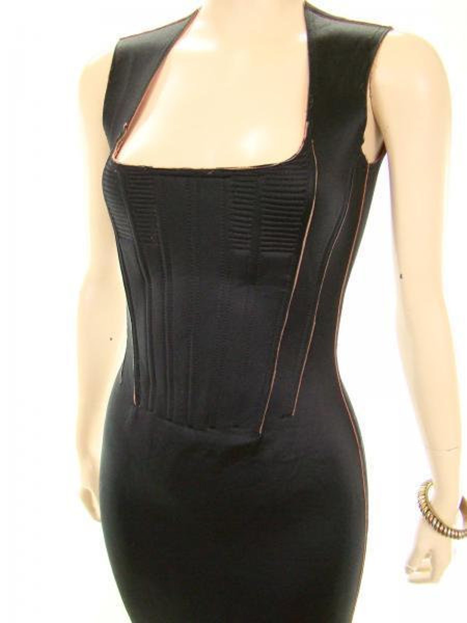 Authentic Vintage Jean Paul GAULTIER Lace up Corset Wetsuit Gown ...