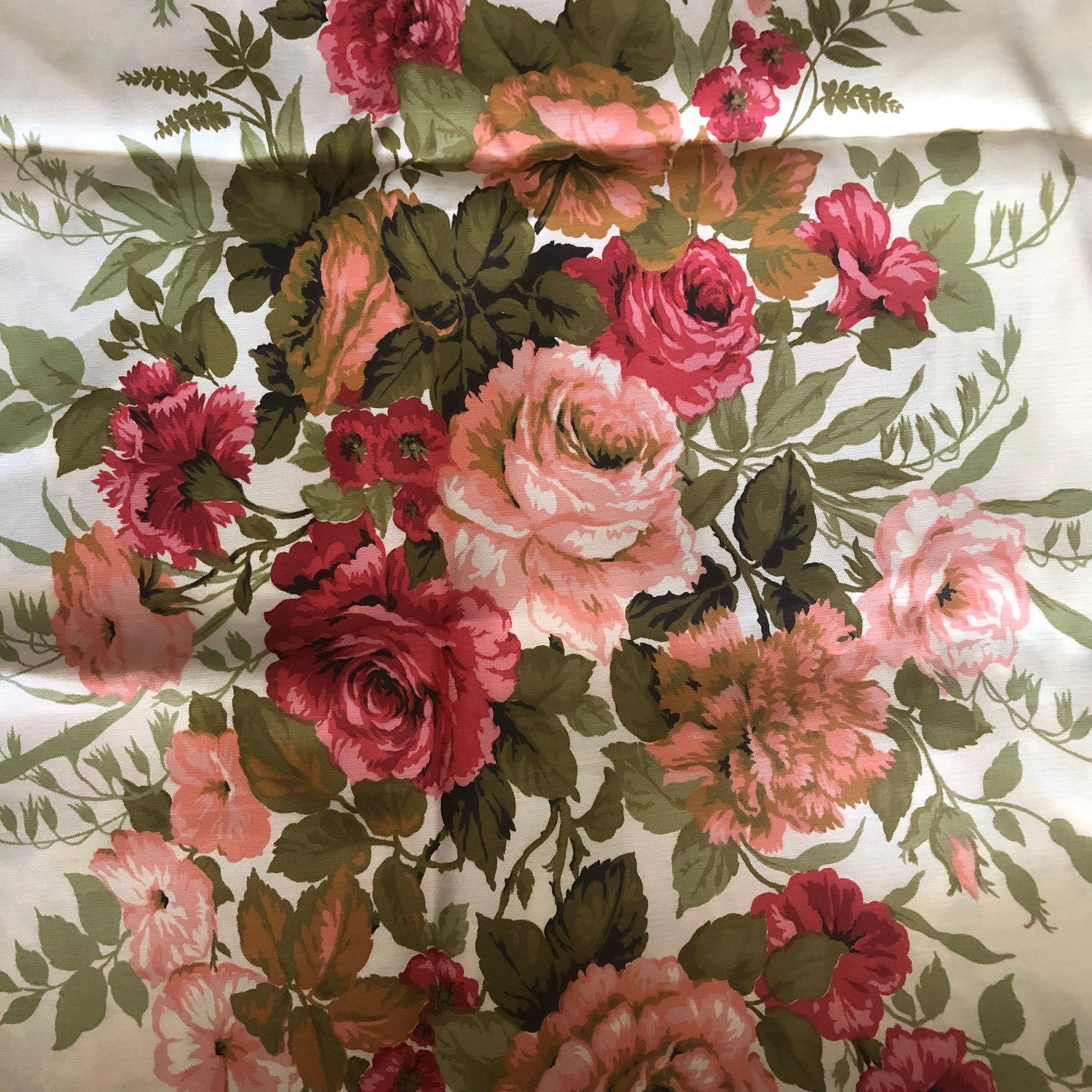 Vintage 50s Cortina Floral Cortina Cortina Almohada Tela - Etsy España