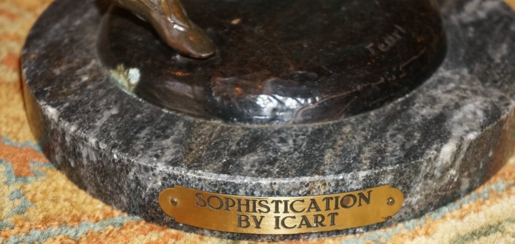 Vintage Signed Louis Icart Bronze Sculpture Statue "sophistication ...