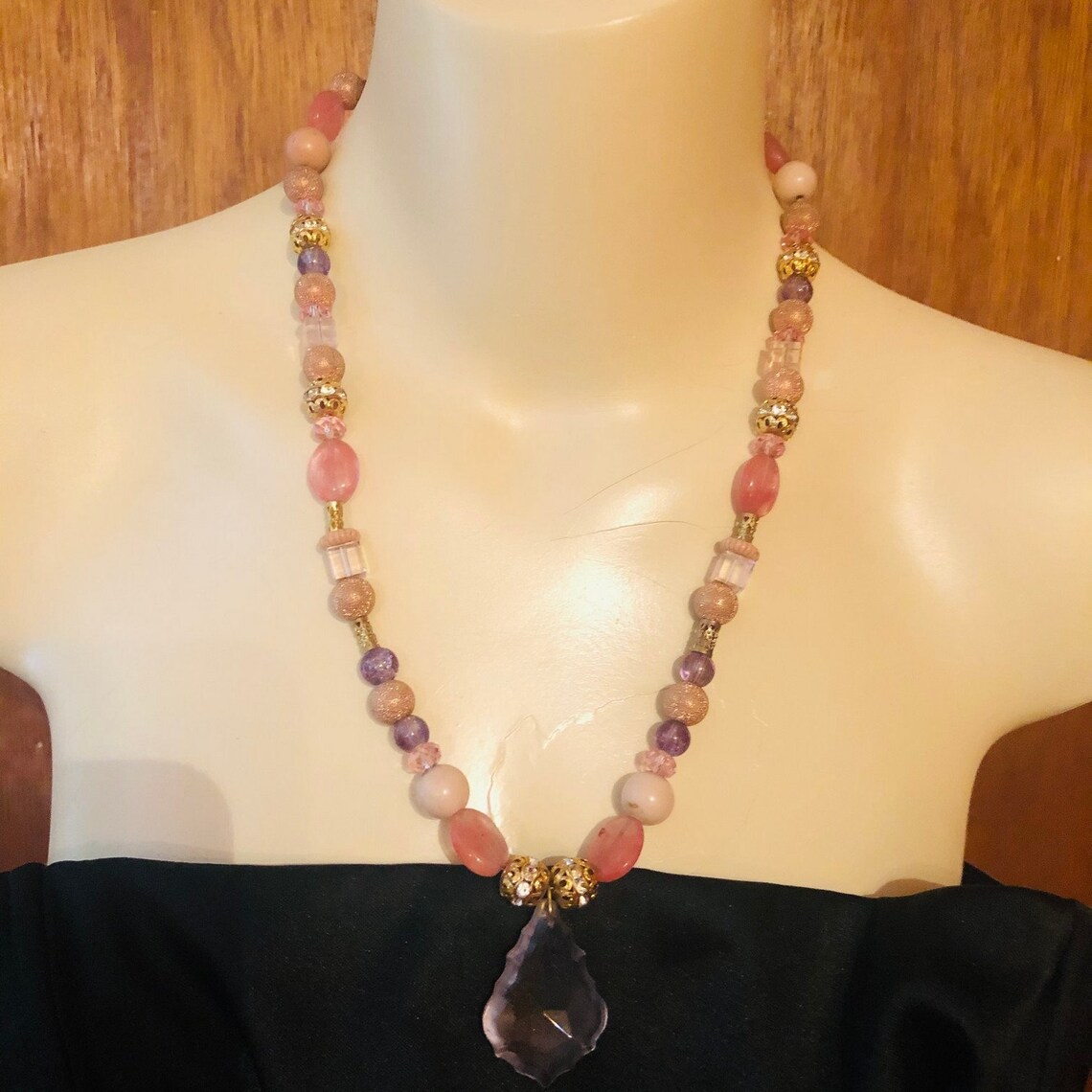 Vintage Made With Swarovski Crystals Faux Gemstone Necklace - Etsy