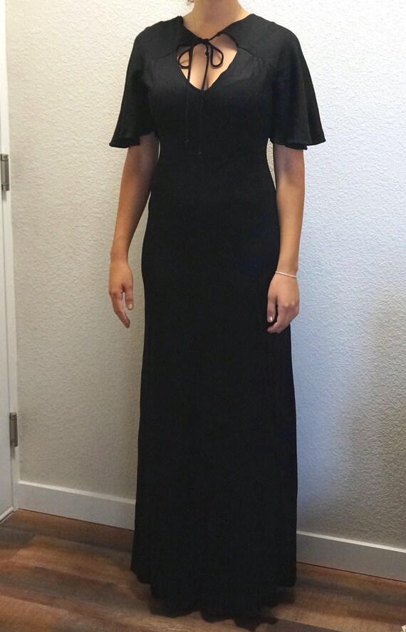 Vintage 70s Slinky Sexy Formal Gown Maxi Disco Dress - Gem