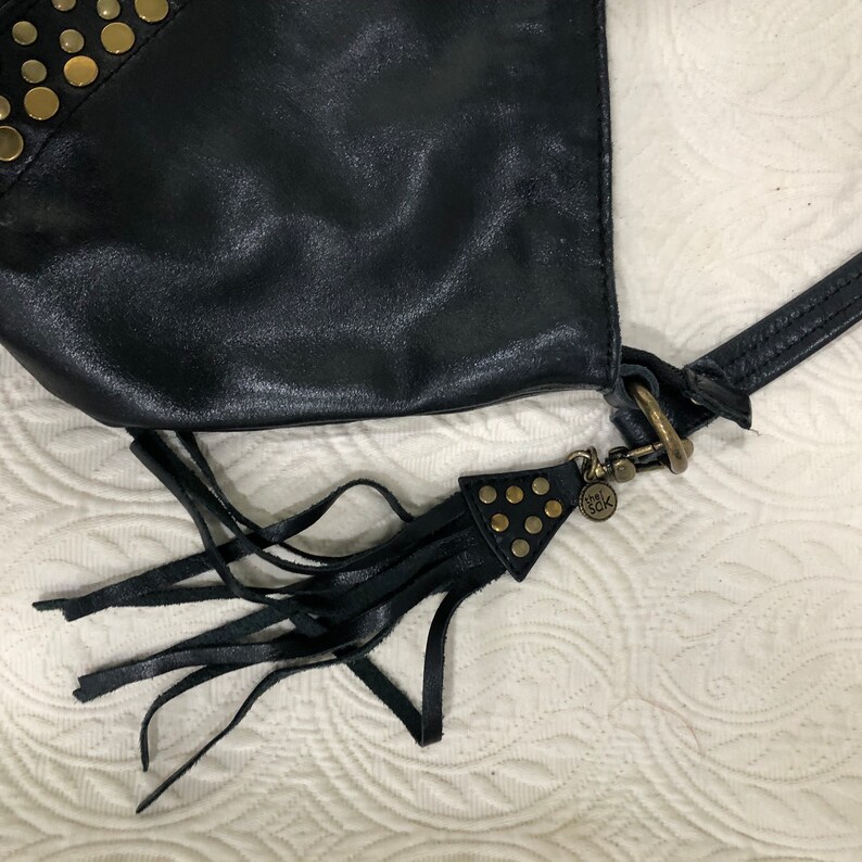 Vintage the Sak Indio Glazed Leather Studded Hobo / Crossbody Bag W ...