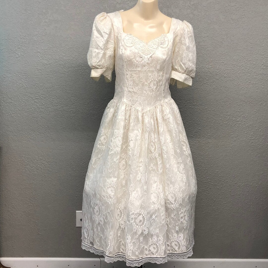 Vintage 80s Gunne Sax Lace Prom Dress: Victorian Bridal Gown - Etsy