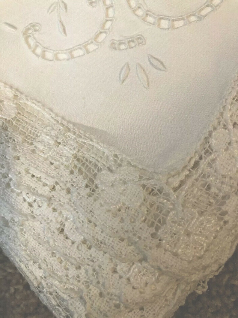 Antique Italian Point De Venice Fine Linen Monogrammed Lunch - Etsy