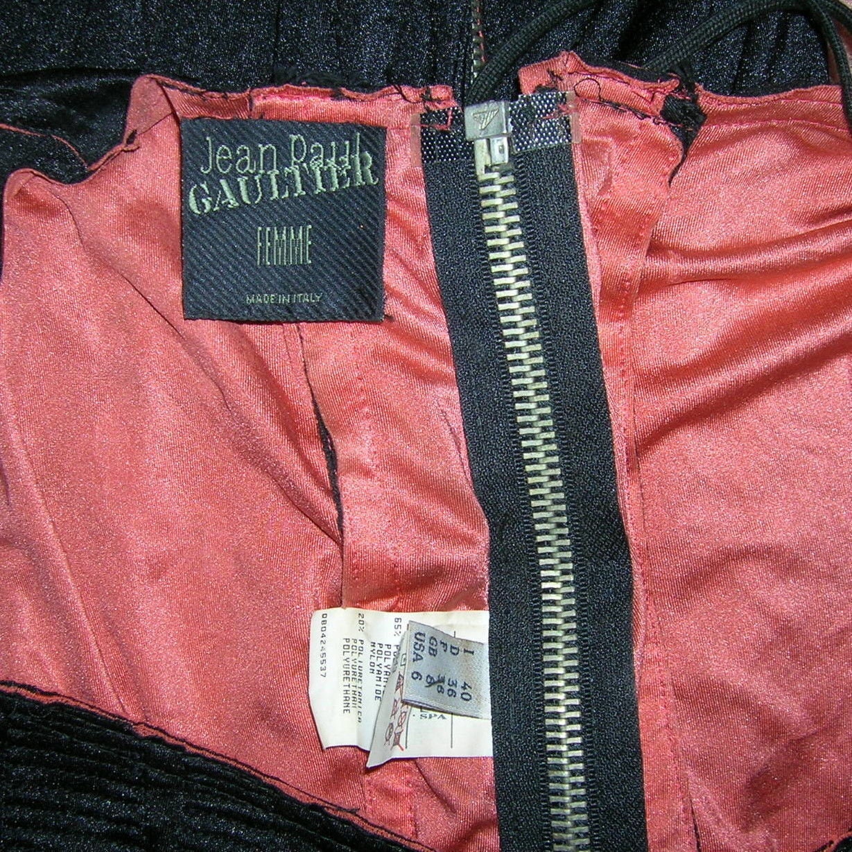 Authentic Vintage Jean Paul GAULTIER Lace up Corset Wetsuit Gown ...