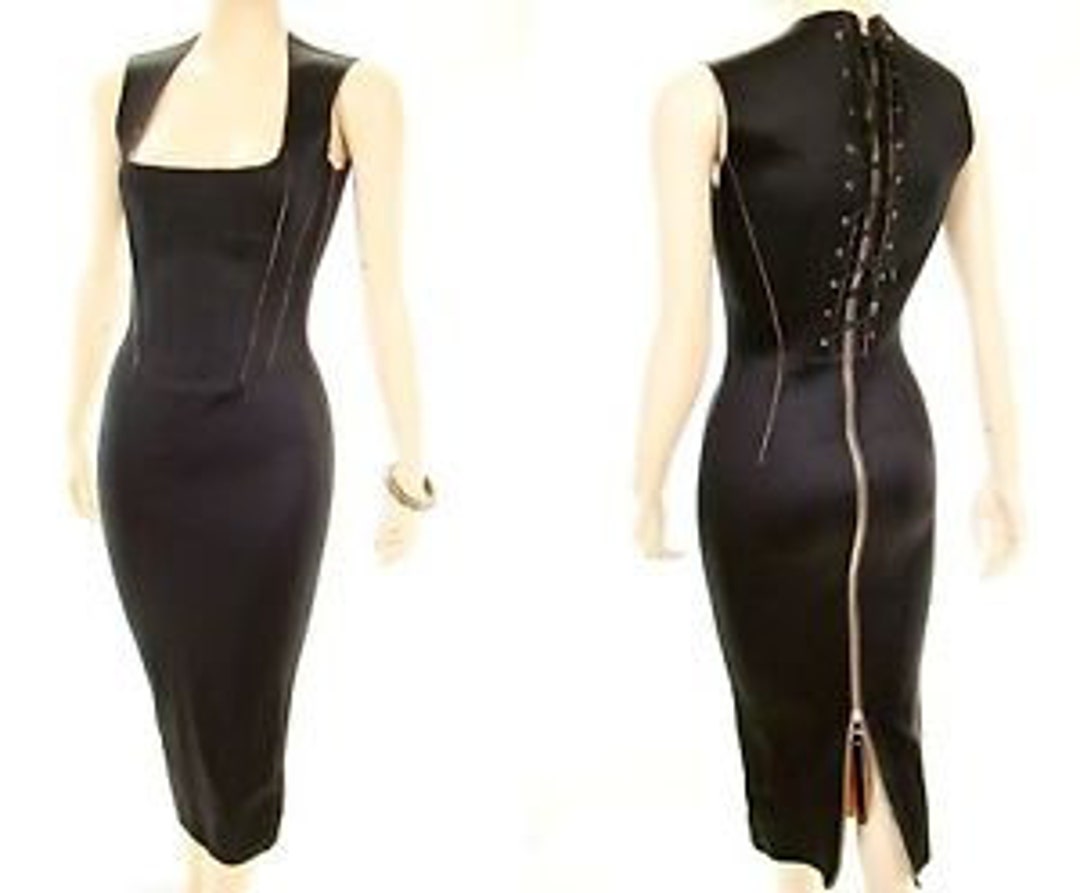 Authentic Vintage Jean Paul GAULTIER Lace up Corset Wetsuit Gown ...