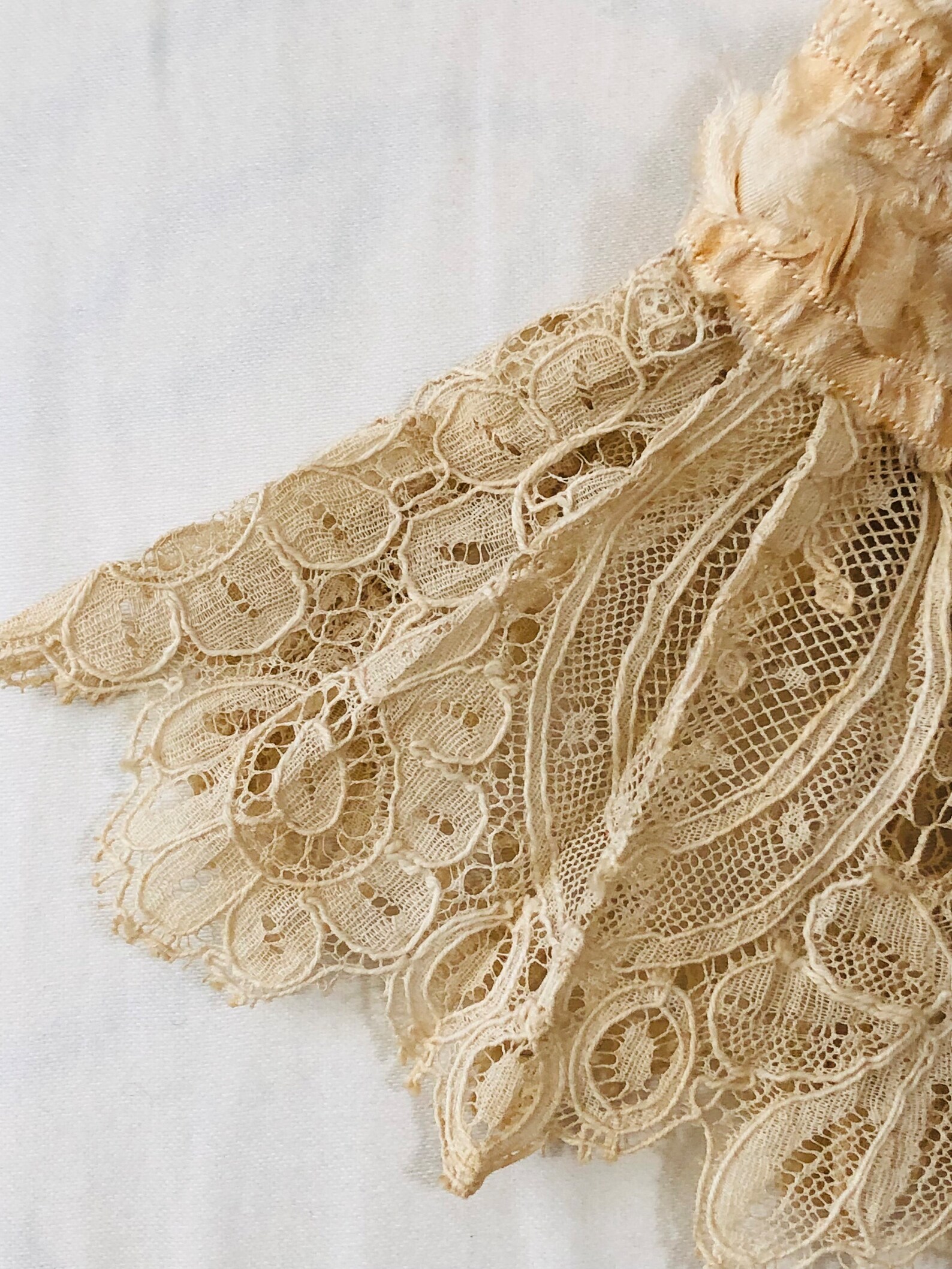 Antique Duchesse Lace Cuffs: Victorian Edwardian Silk, Handmade - Etsy