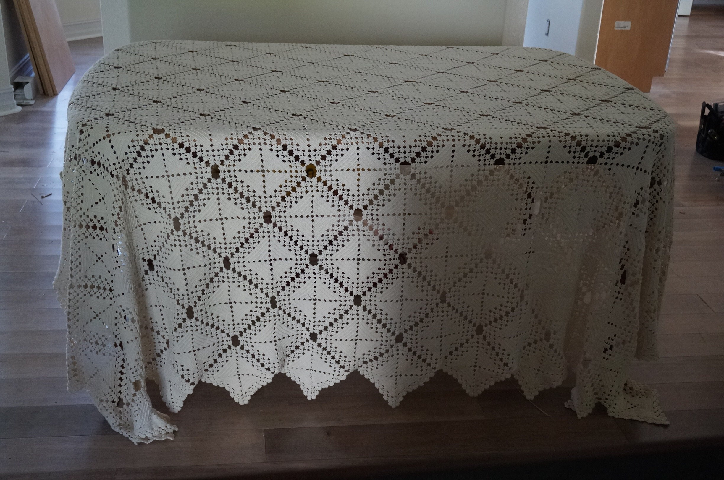 Vintage Diamond Pattern Crochet Bedspread Coverlet Tablecloth 116x96 - Etsy