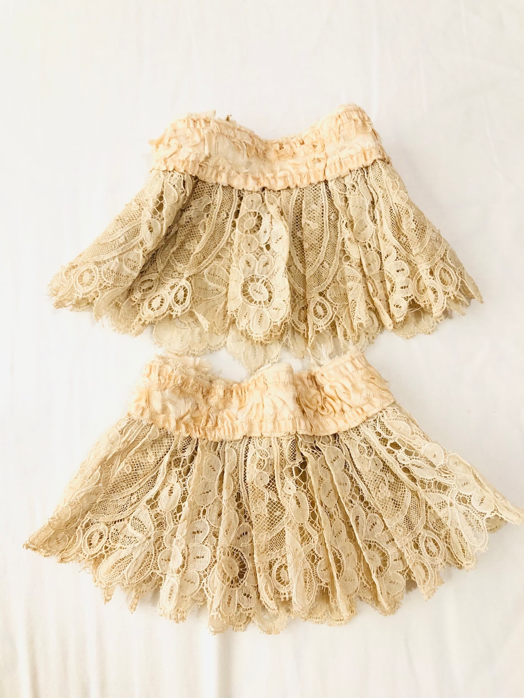 Antique Duchesse Lace Cuffs: Victorian Edwardian Silk, Handmade - Etsy