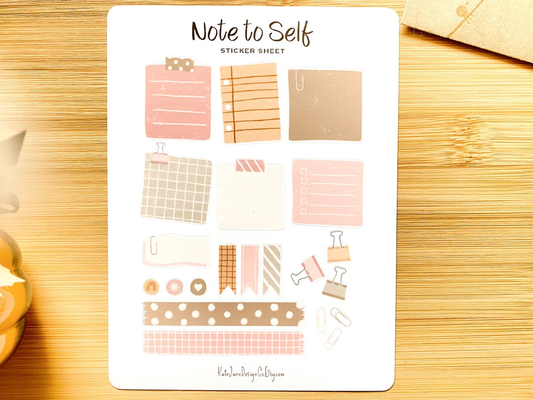 Note to Self Sticker Sheet, Bullet Journal Sticker Sheets, Planner ...