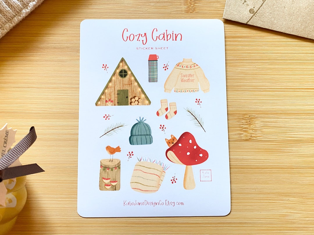 Cozy Cabin Cottagecore Sticker Sheet Bullet Journal Sticker - Etsy