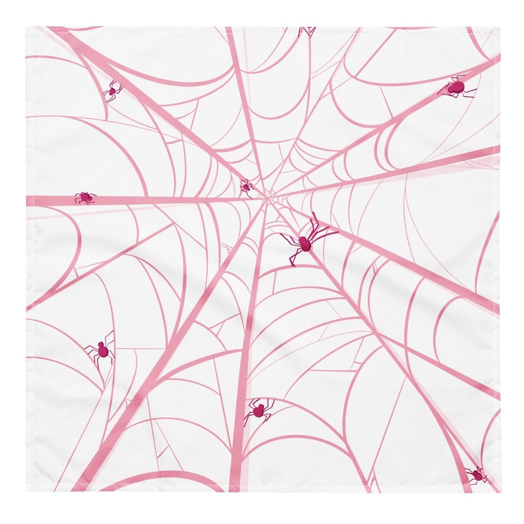 Pink Spider Halloween Spiderweb Bandana - Etsy
