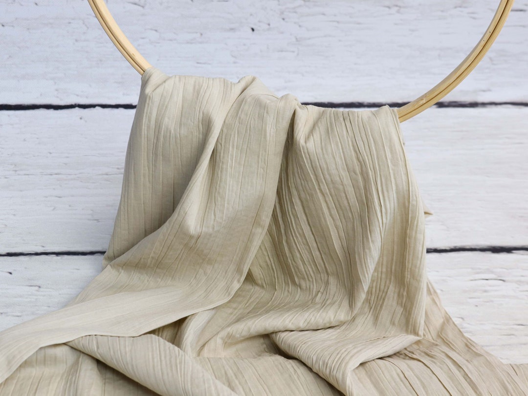 Baumwollstoff Crinkle Knitterstoff in Beige ab 0,5m (9,00/m) - Etsy.de