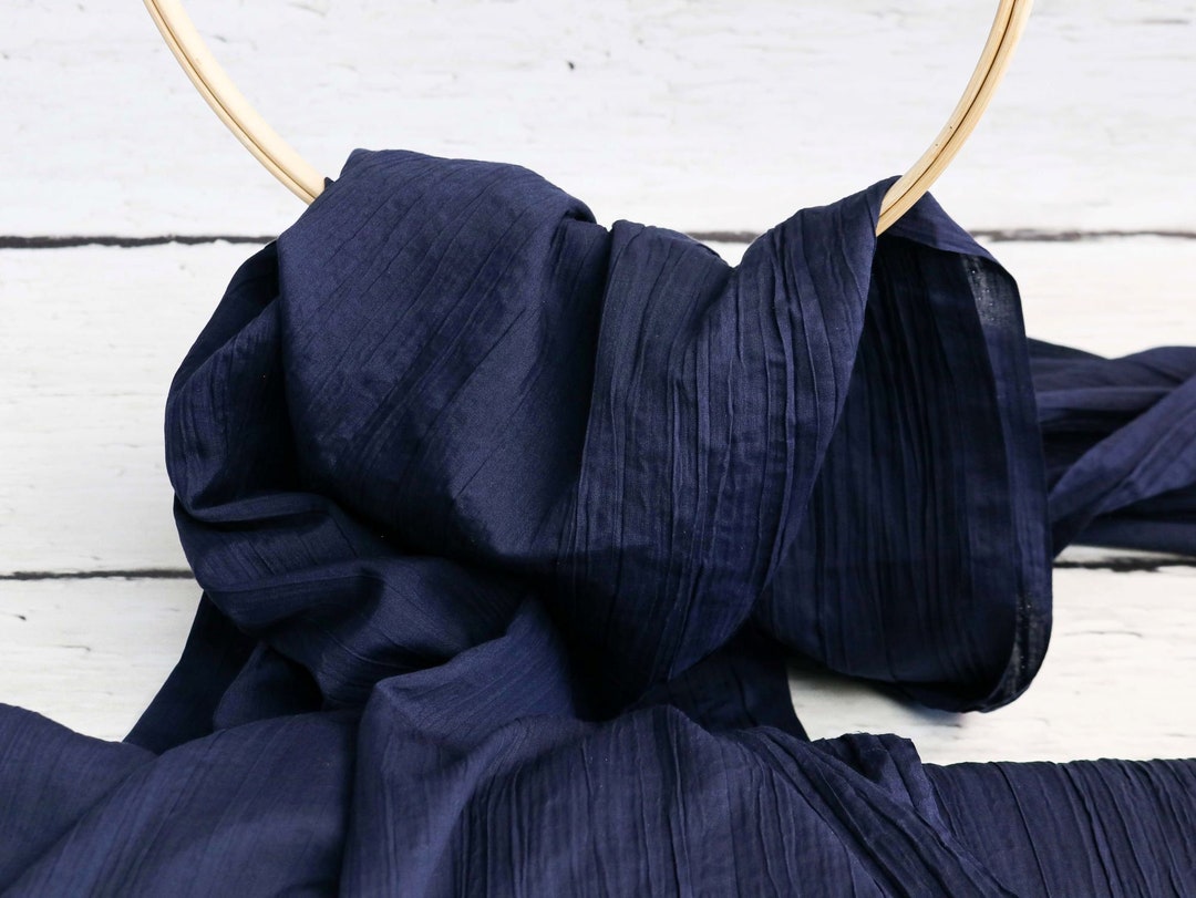 Baumwollstoff Crinkle Knitterstoff in Marine Blau ab 0,5m (9,00/m ...