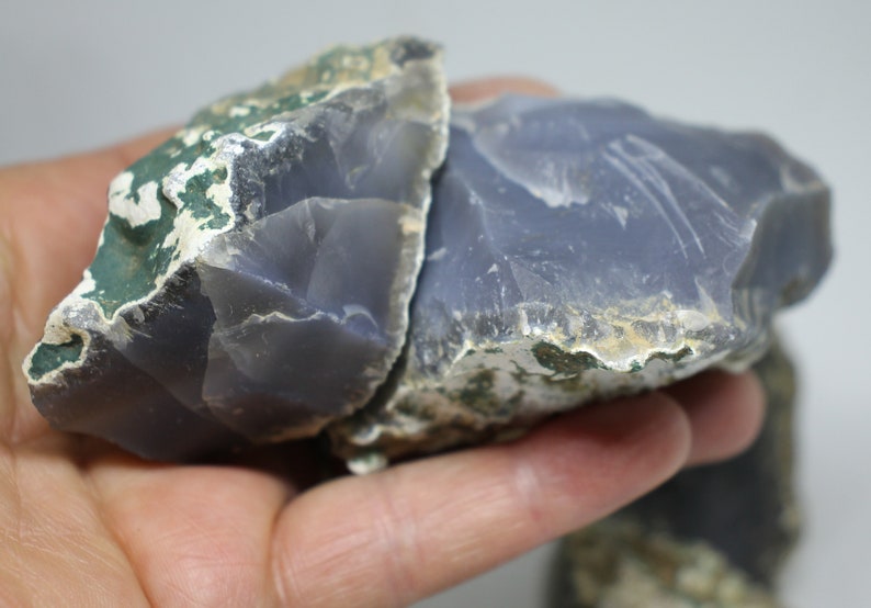 Blue Gray Agate Rough Raw Stone - Etsy UK