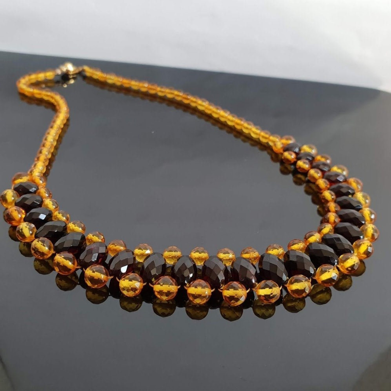 Genuine Natural Baltic Amber Beads Necklace & Earrings Set Limited ...