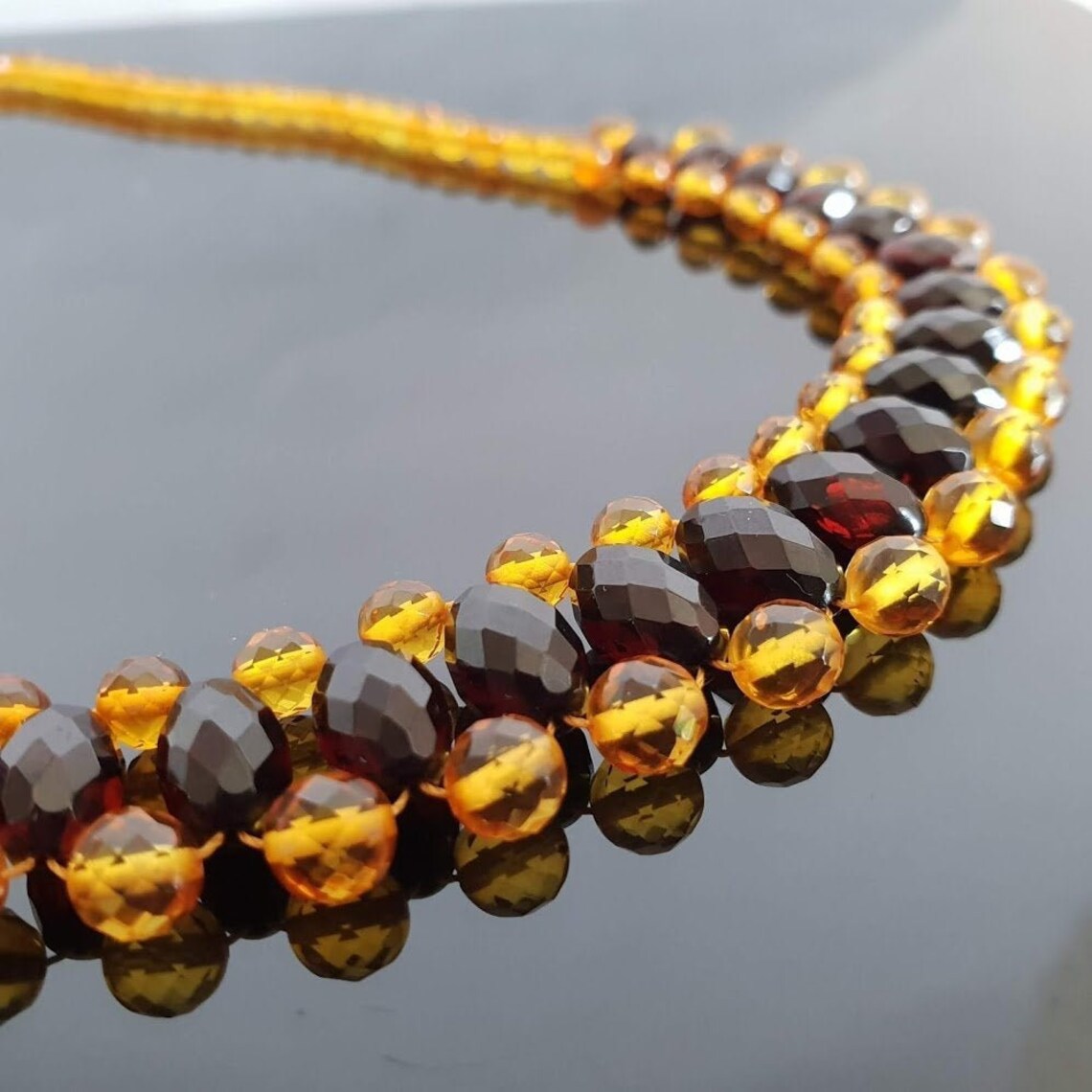 Genuine Natural Baltic Amber Beads Necklace & Earrings Set - Etsy