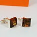 Elegant Rectangular Cufflinks for Men - Natural Baltic Amber - Silver ...