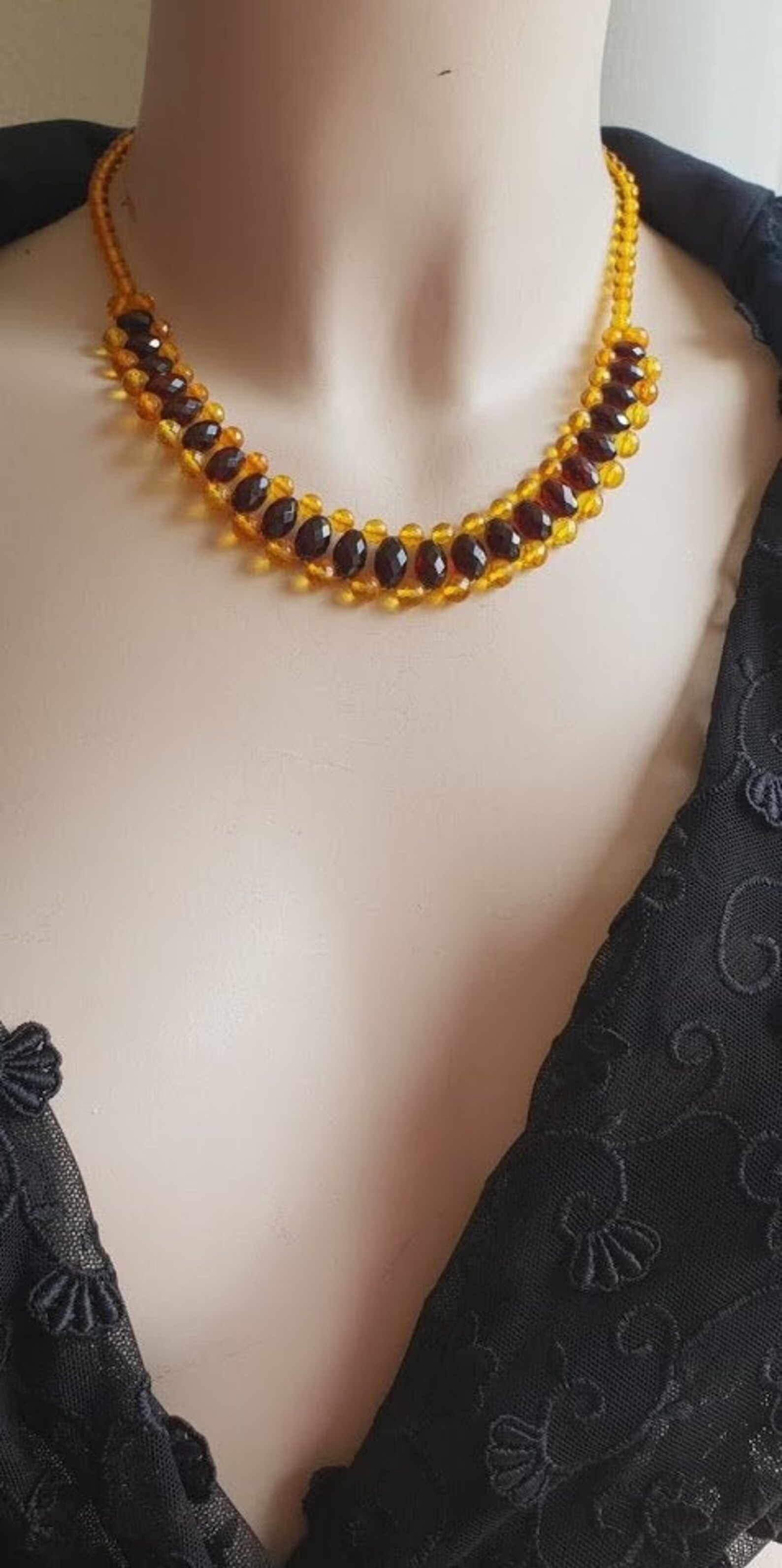 Genuine Natural Baltic Amber Beads Necklace & Earrings Set Limited ...