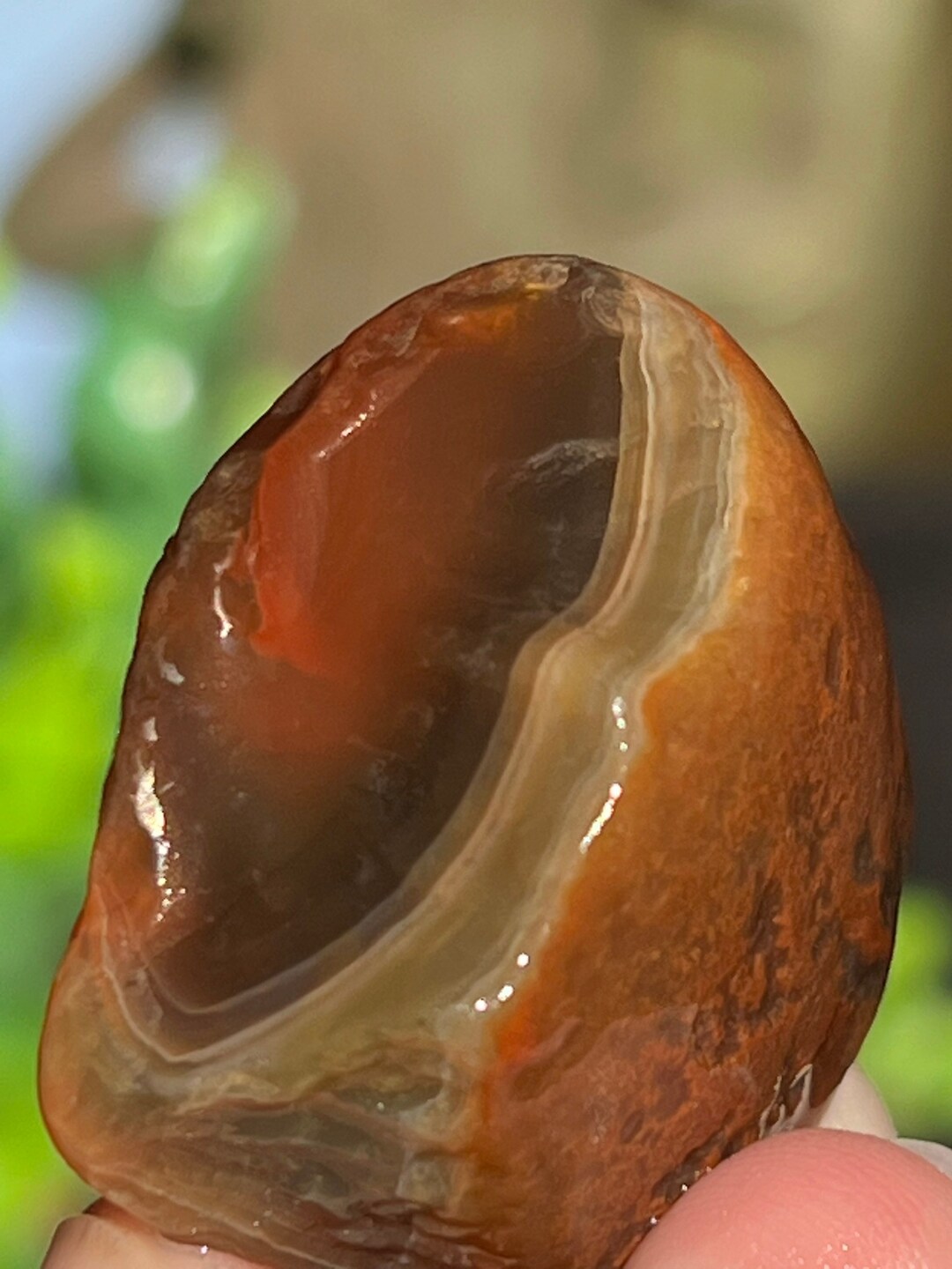 Lake Superior Agate Ruby Red Jelly Tubes Shadow Banding 1 Oz - Etsy