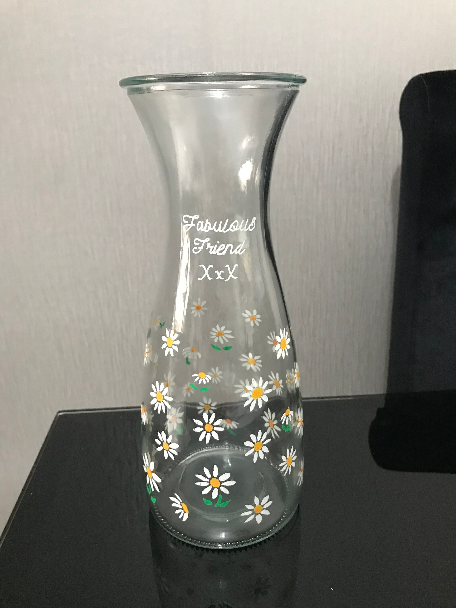 Beautifully handcrafted daisy glass vase can be personalised | Etsy