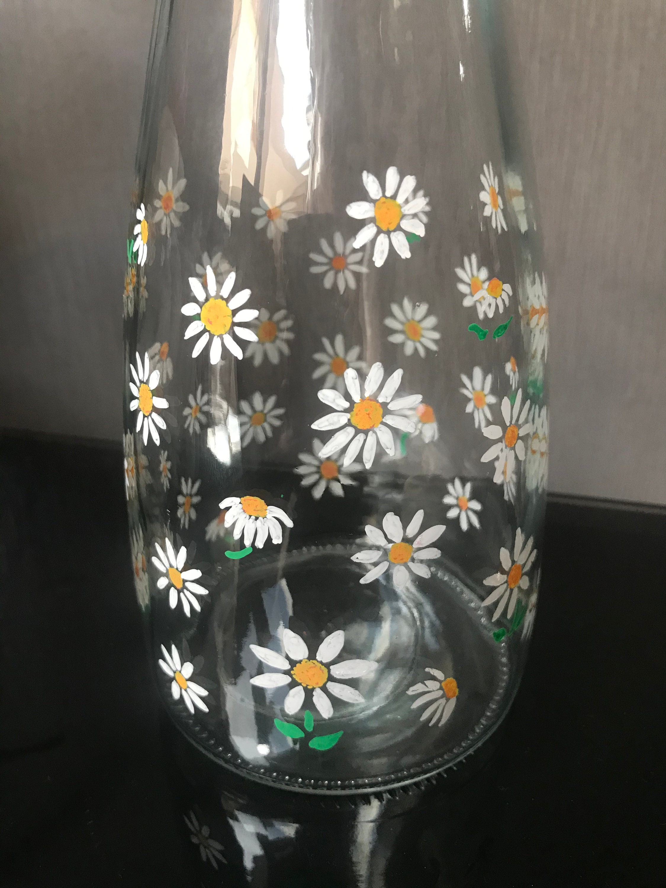 Beautifully handcrafted daisy glass vase can be personalised | Etsy